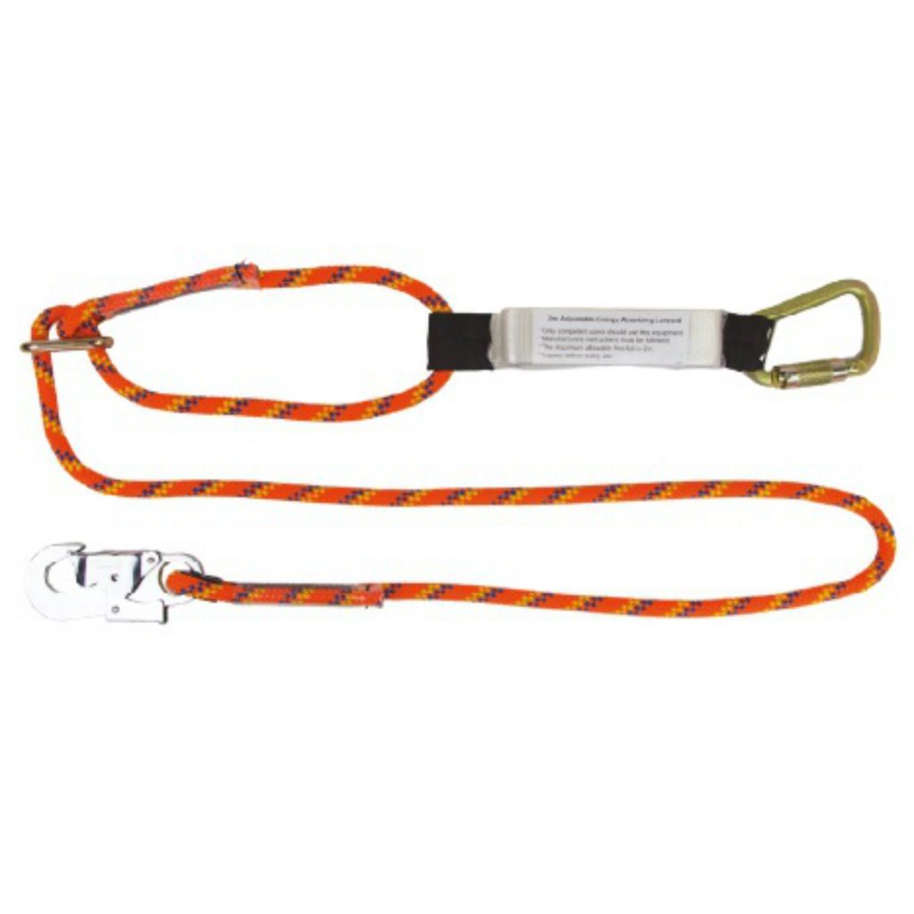 QSI Single Leg Lanyard with Triple Locking Carabiner and Double Action ...