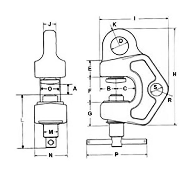Kito Eagle Multi-Directional Screw Type Lifting Clamps - Model SBBA ...