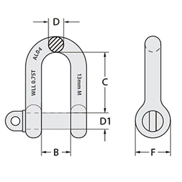 Grade M Galv Dee Shackle - Handling Equipment Canterbury