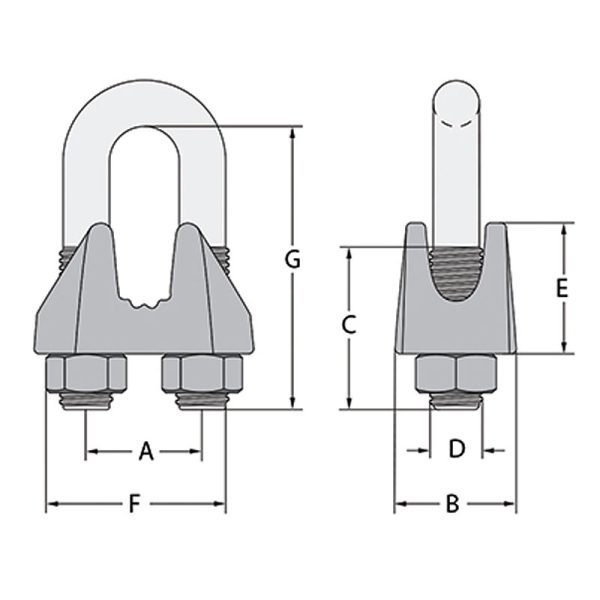 Wire Rope Grip Commercial Zinc Plated - Handling Equipment Canterbury