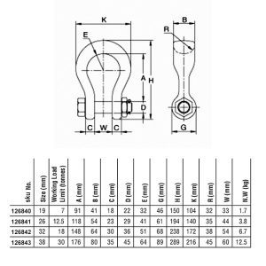 Forged Alloy Wide Body Shackle - Handling Equipment Canterbury